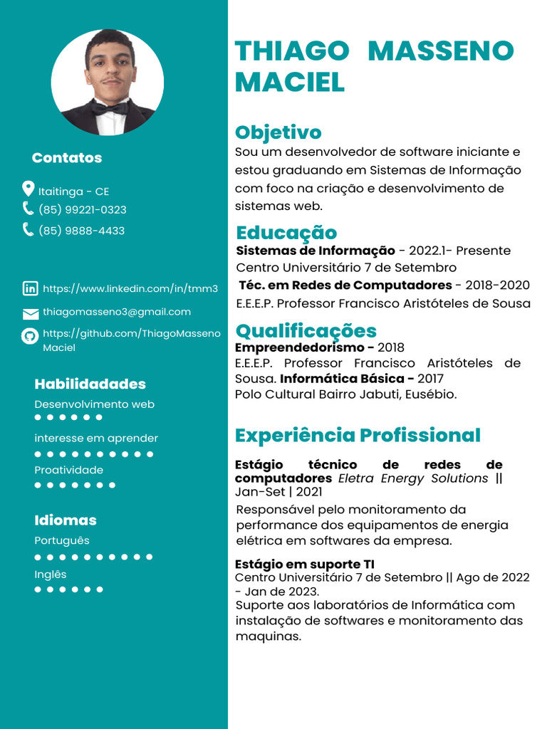 Currículo Thiago Masseno Maciel PDF | PDF