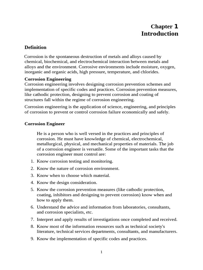 Introduction to Corrosion Engineering | PDF | Corrosion | Metals