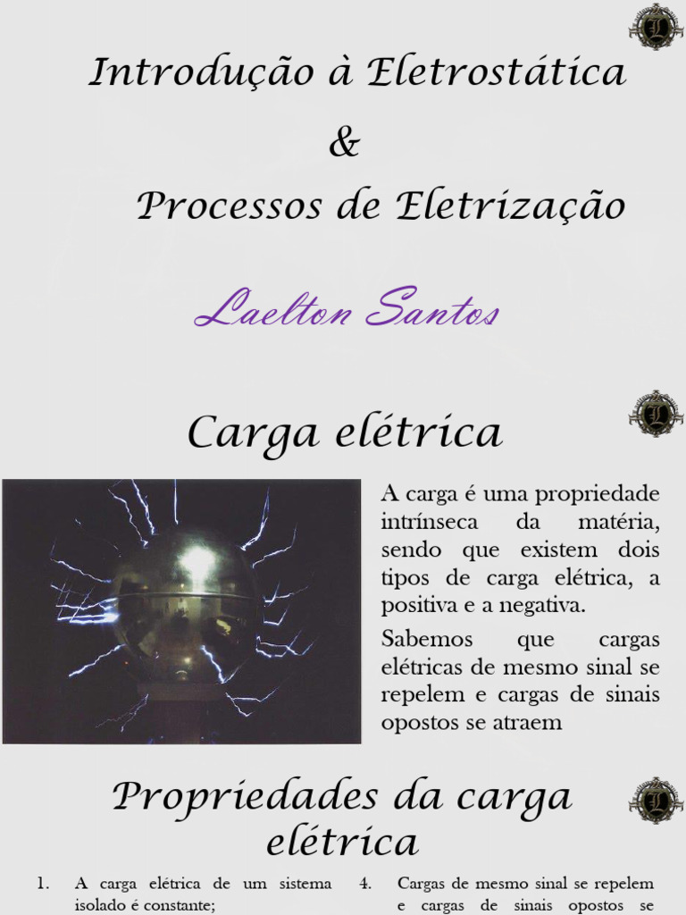 Introdução à Eletrostática E Processos De Eletrização Pdf Carga