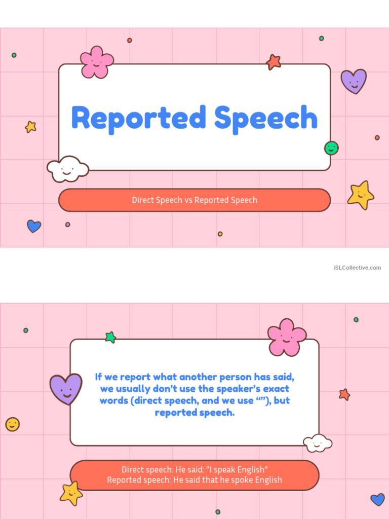 Reported Speech - Statements, Questions and Commands. | PDF ...