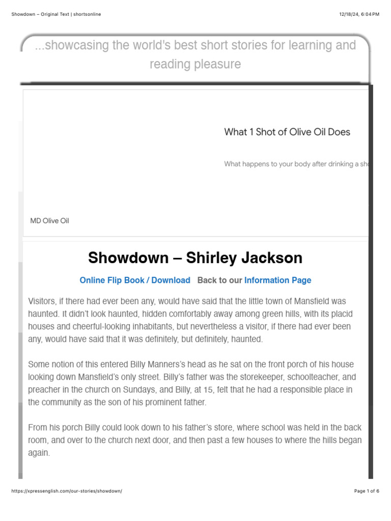 Showdown: A Short Story by Jackson | PDF