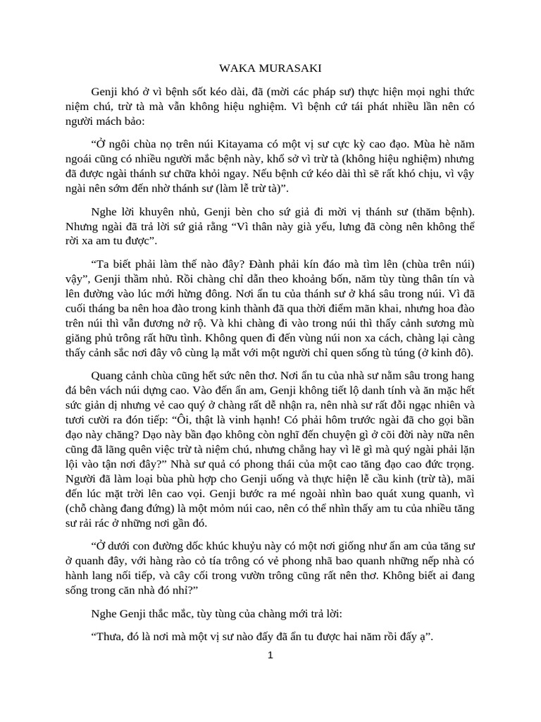 WAKA MURASAKI - Genji monogatari | PDF