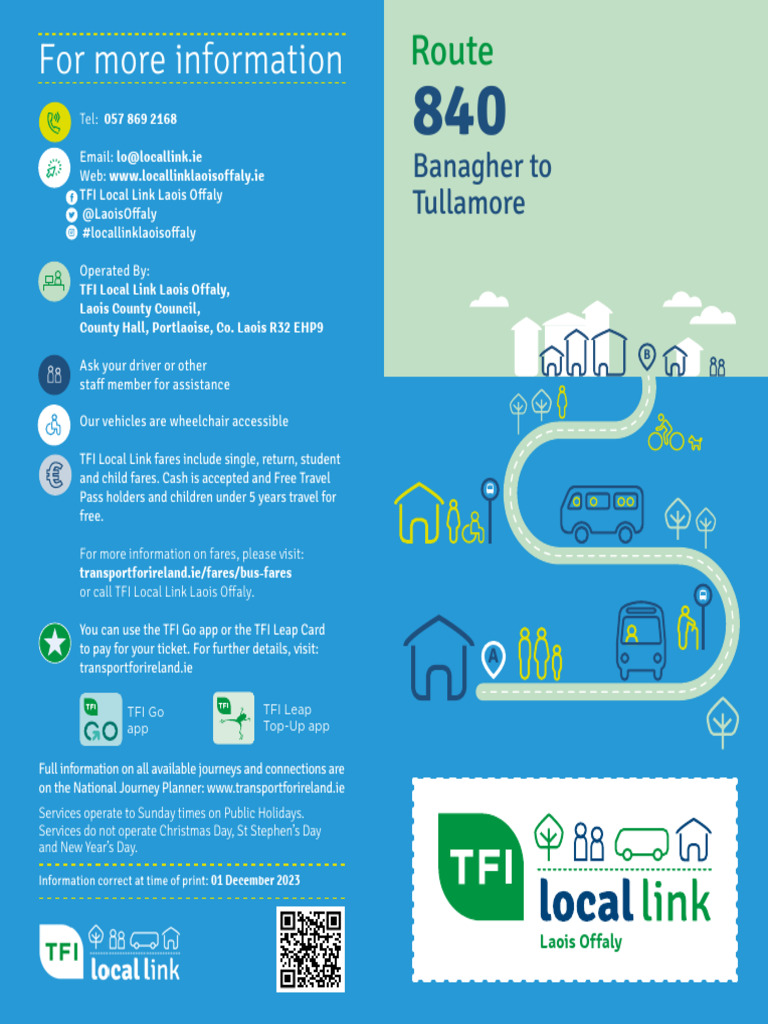 840 Banagher To Tullamore 4pp 01dec23 ONLINE | PDF | Bus Transport ...