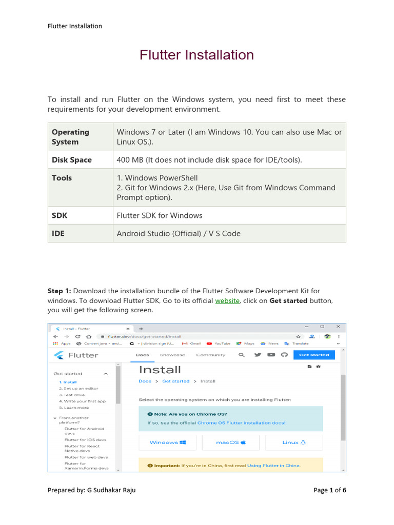 01.Flutter Installation | PDF | Installation (Computer Programs ... 01.Flutter Installation | PDF | Installation (Computer Programs ...