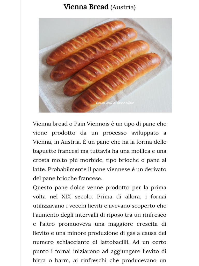 Ricetta Pane Viennese | PDF
