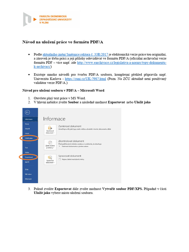 Návod Na Uložení KP V PDF - A Formátu | PDF