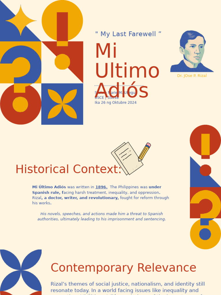 Mi Ultimo Adios Literary Review | PDF