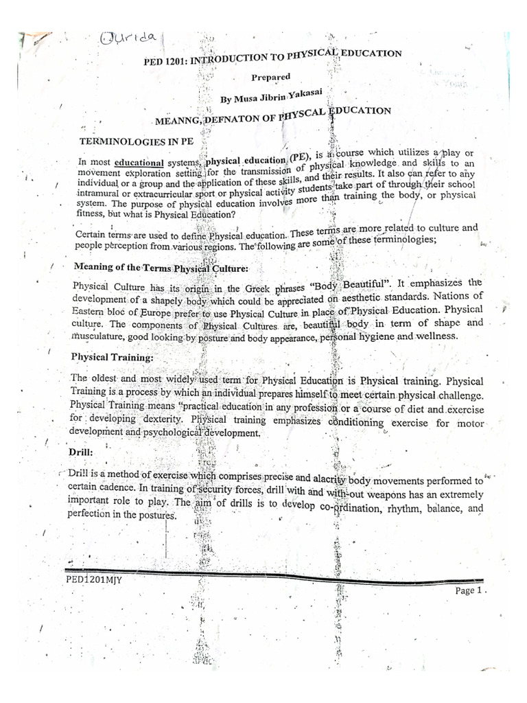 Introduction To Physical Education | PDF