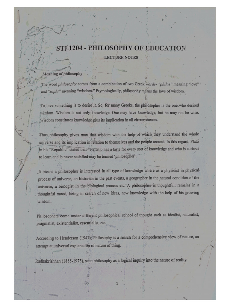 Philosophy of Education | PDF