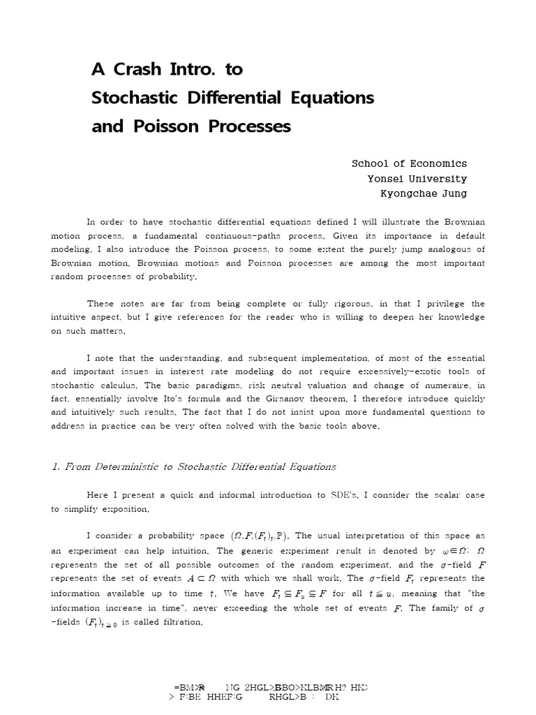A Crash Intro To SDE and Poisson Processes | PDF | Stochastic ...