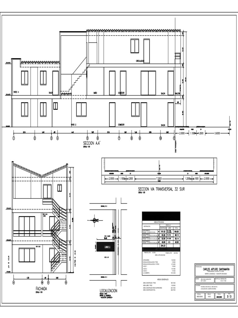 CARLOS ARTURO ARQUITECTONICO 03082023 PLANO 3 DE 3-Model | PDF
