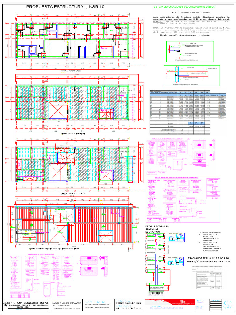 Estructural Plano 1 de 3 Carlos A Santamaria | PDF | Viga (Estructura ...