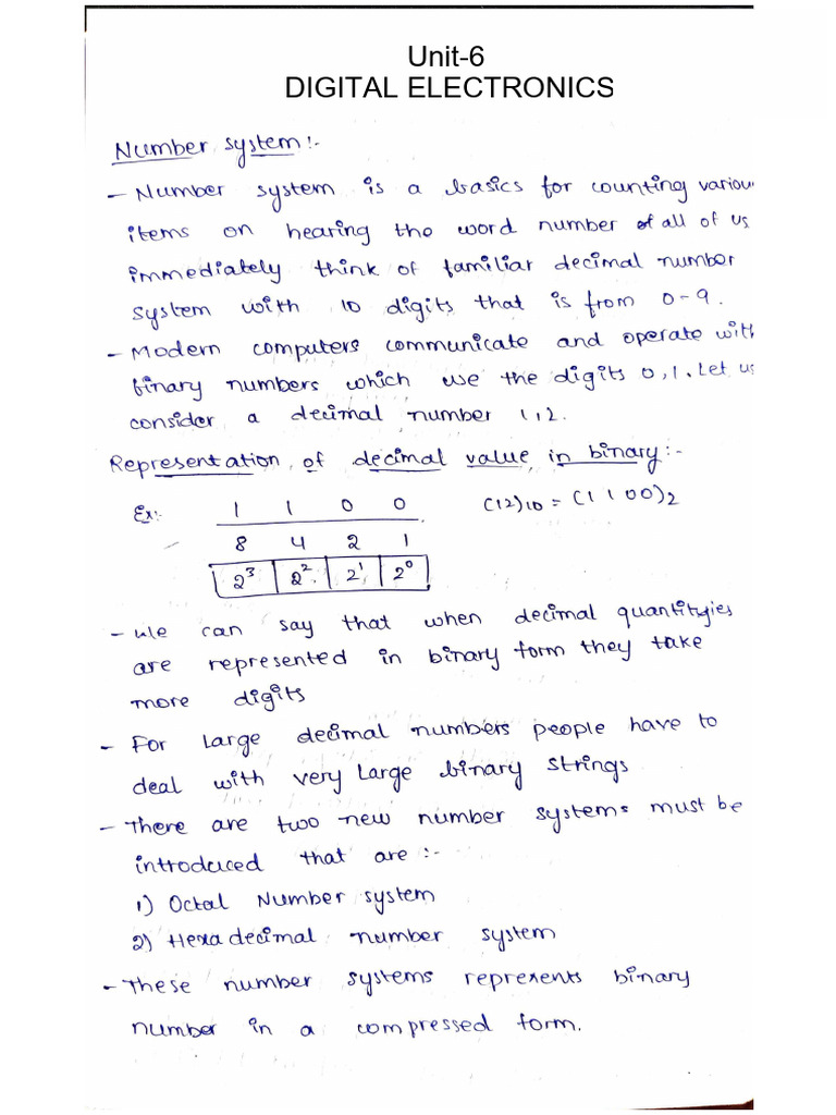 BEEE - Unit-6 - Digital Electronics | PDF | Arithmetic | Numbers