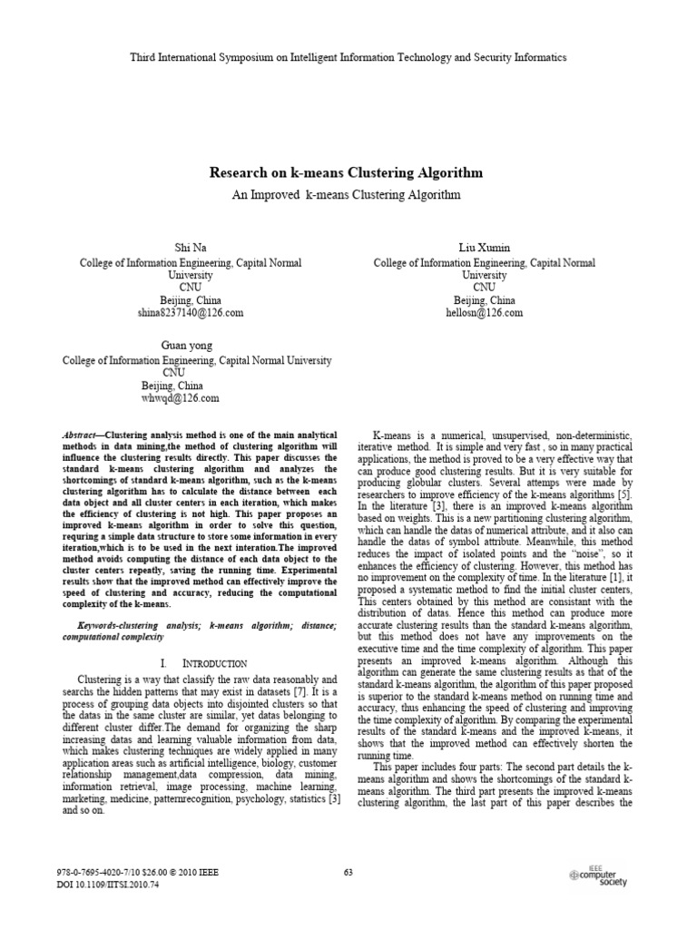 na2010 | PDF | Cluster Analysis | Algorithms