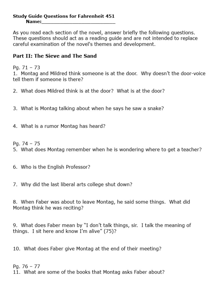 fahrenheit-451-study-guide-part-2 | PDF
