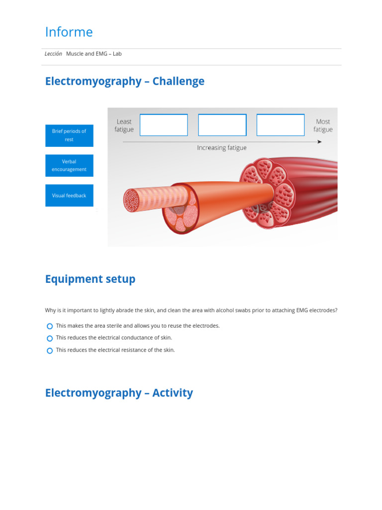Muscle and EMG – Lab | PDF | Electromyography