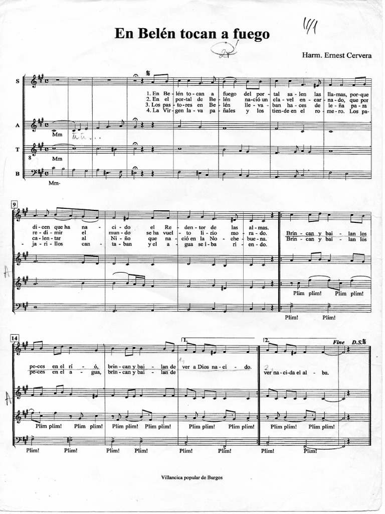 En Belén Tocan A Fuego - Cervera | PDF