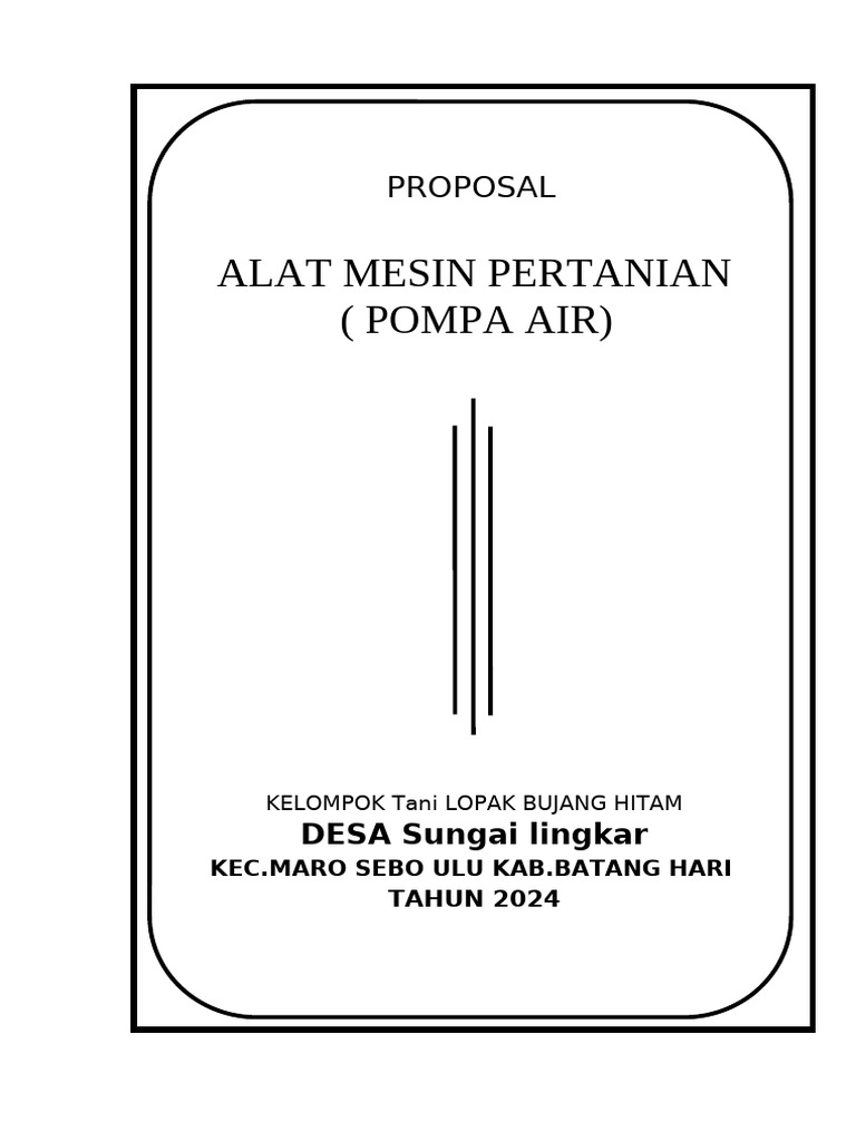 Proposal Pompa Lopak Bujang Hitam | PDF