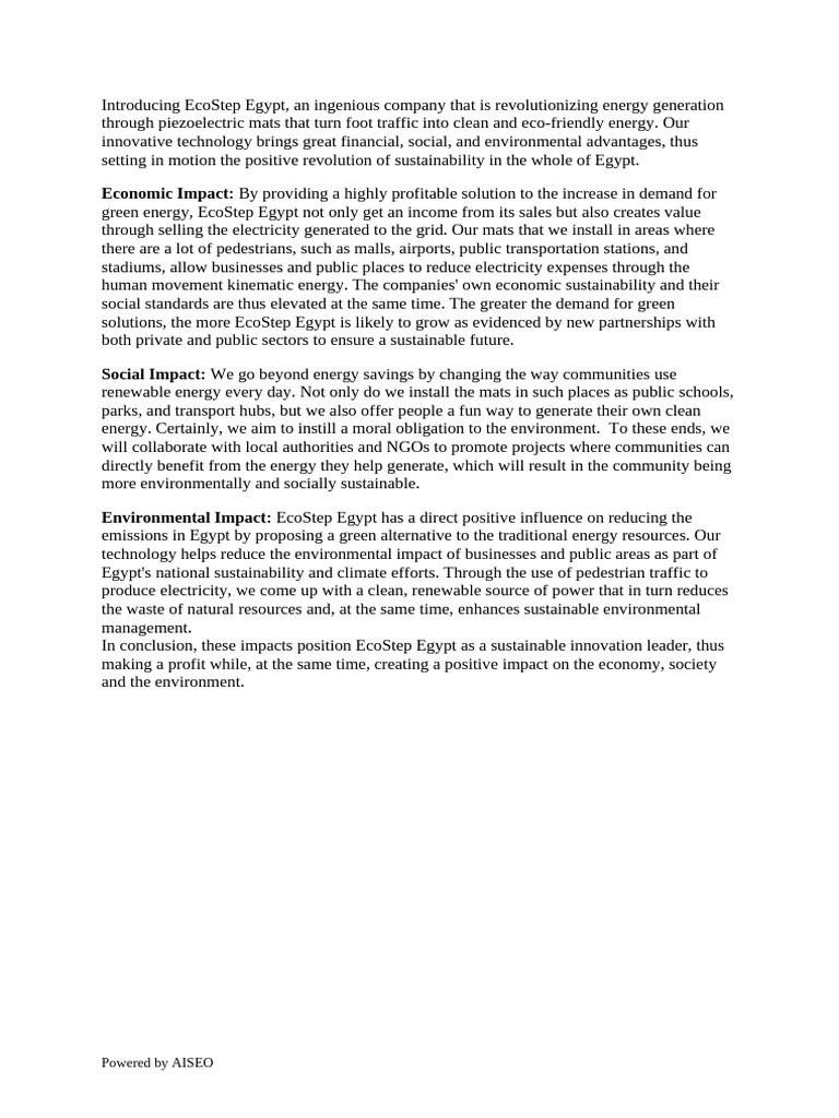 Piezoelectric Generator Mat Introduction | PDF | Sustainability ...