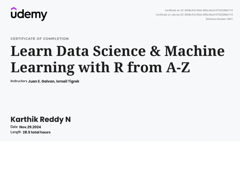 Udemy Certificate | PDF