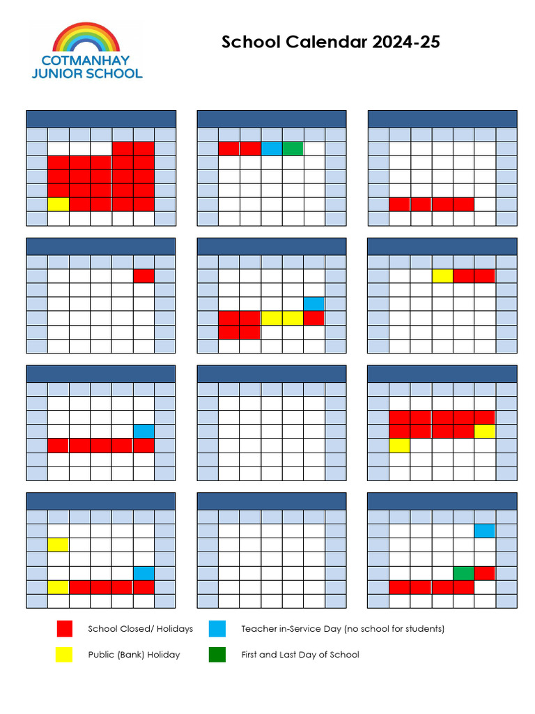 School Calendar 2024-25 Overview | PDF