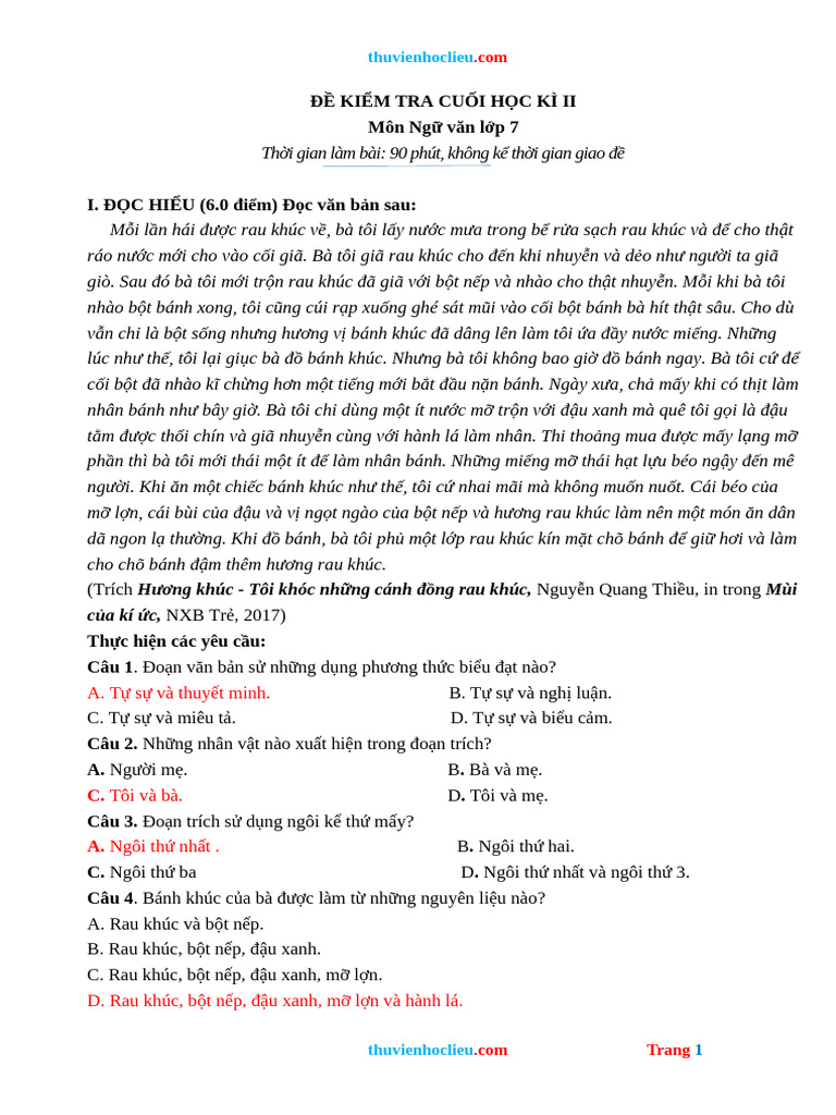 Bo de Thi HK2 Van 7 Ket Noi | PDF