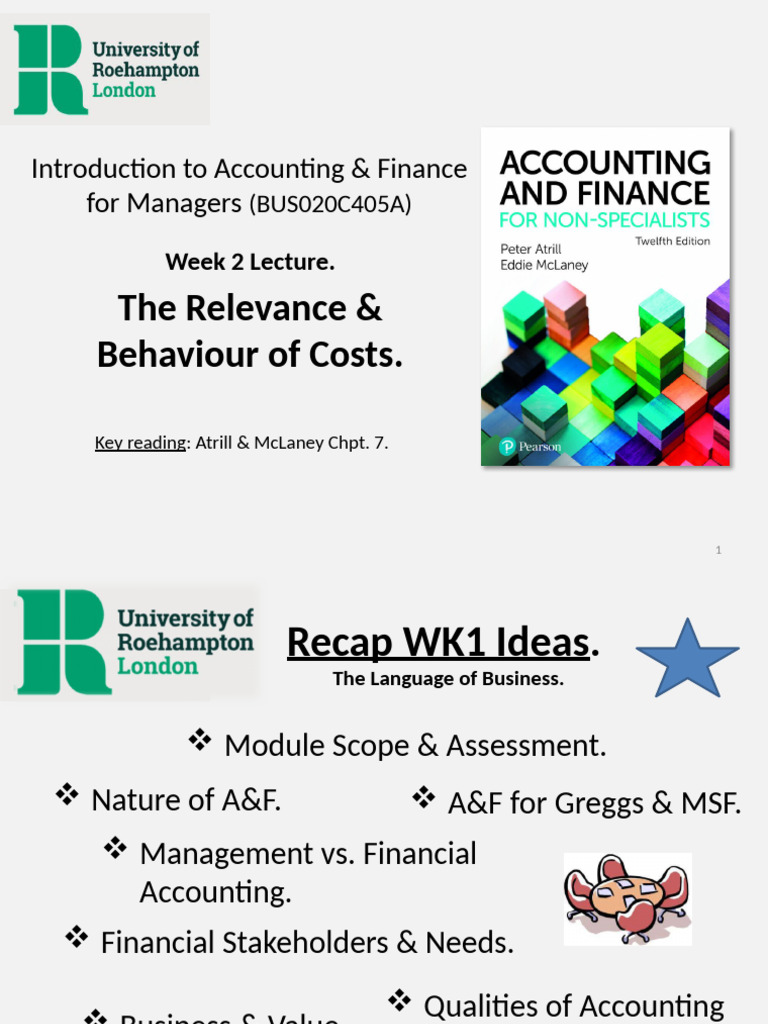 Week 2 Lecture Slides Costs 24-25 | PDF | Business Economics | Economics