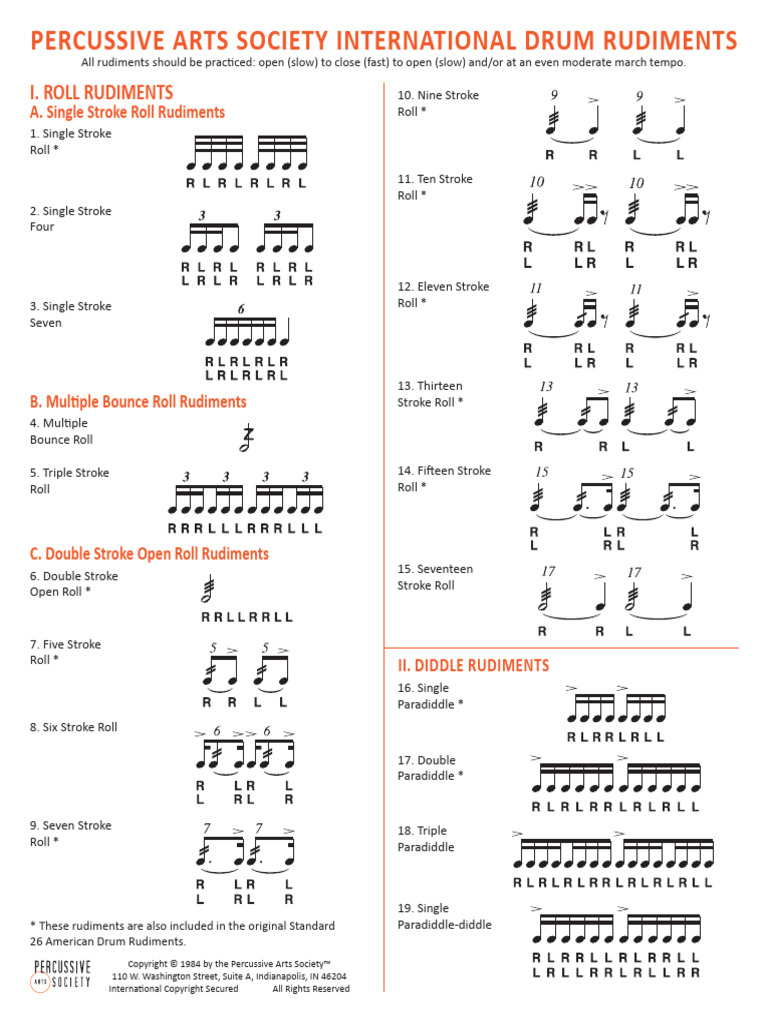Drum Rudiments | PDF | Rhythm And Meter | Drumming