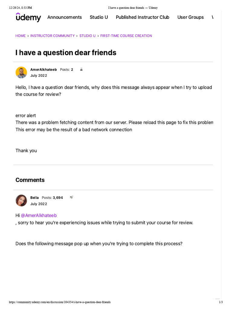 I Have A Question Dear Friends - Udemy | PDF | World Wide Web ...