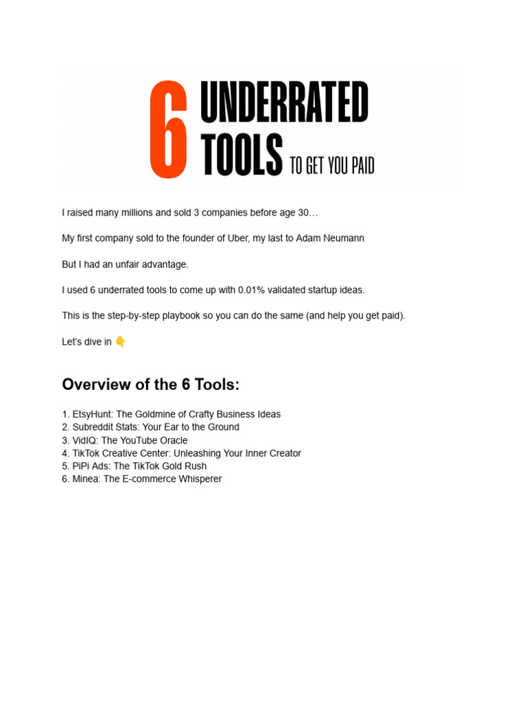 6 Underrated Tools to Get Paid | PDF | Human Communication | Mass Media