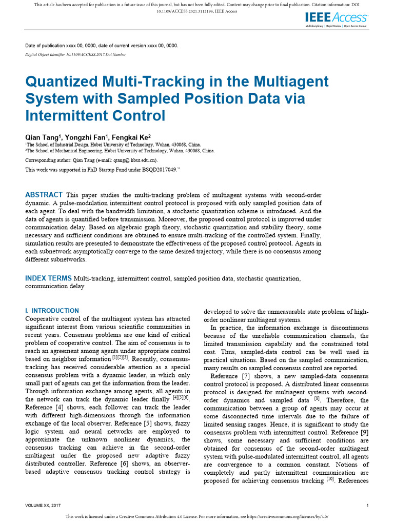 Quantized_Multi-Tracking_in_the_Multiagent_System_ | PDF | Information | Communication