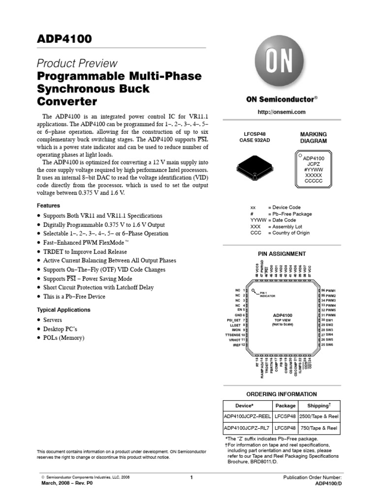 ADP4100-D | PDF | Central Processing Unit | Electronic Engineering