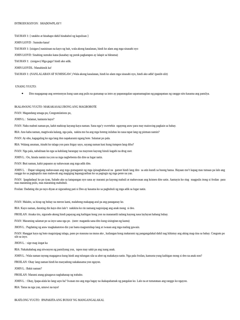 Script Sa Dula | PDF