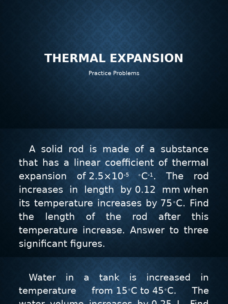 Thermal Expansion Problem Solving | PDF | Thermal Expansion | Chemical Engineering