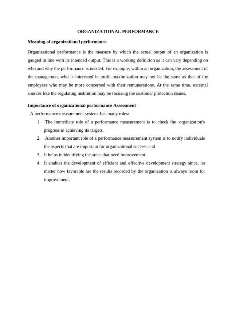 3 Measuring Organizational Performance | PDF