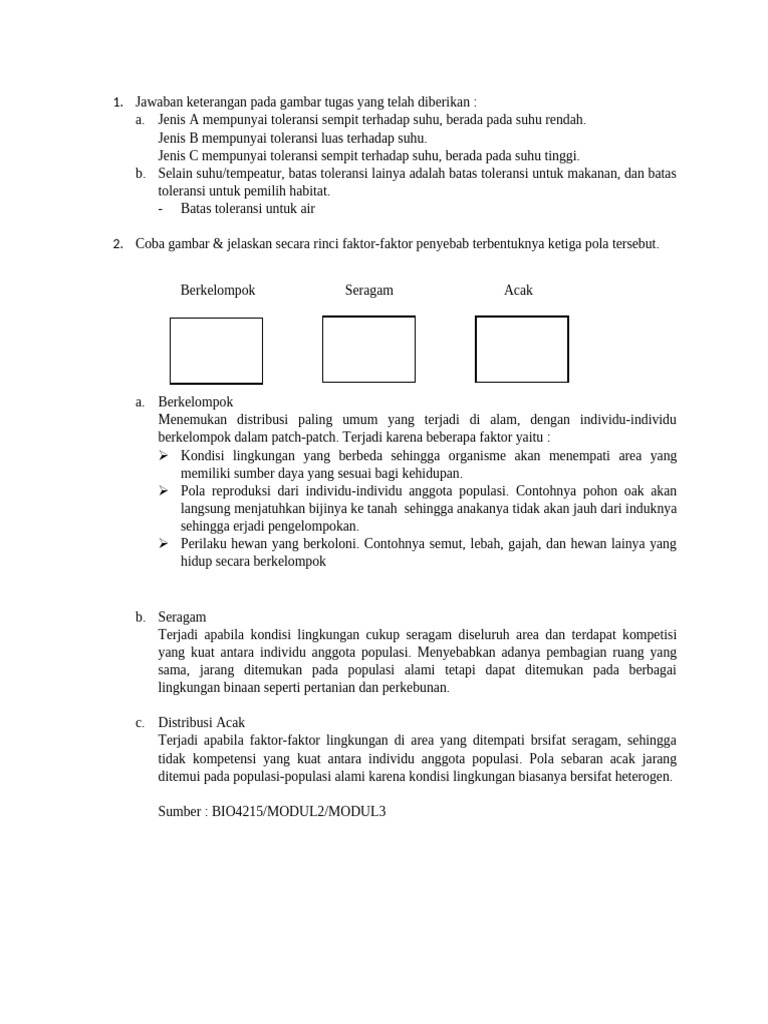 Jawaban Tugas 1 Sesi 3 Ekologi | PDF