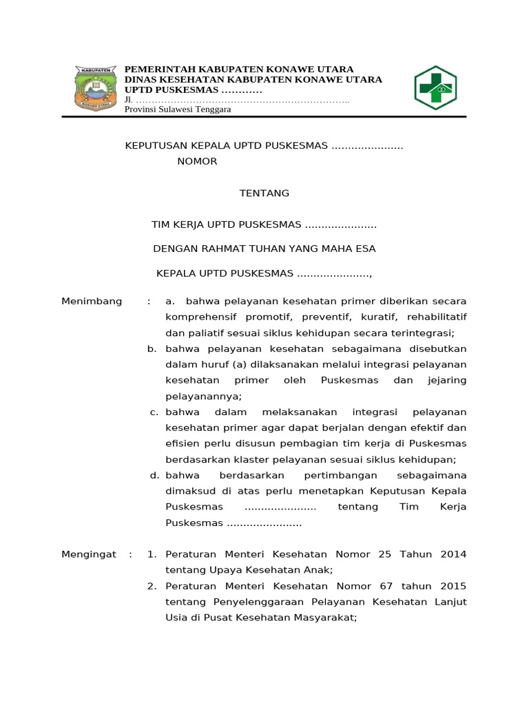 SK Puskesmas ILP Konut 2024 | PDF