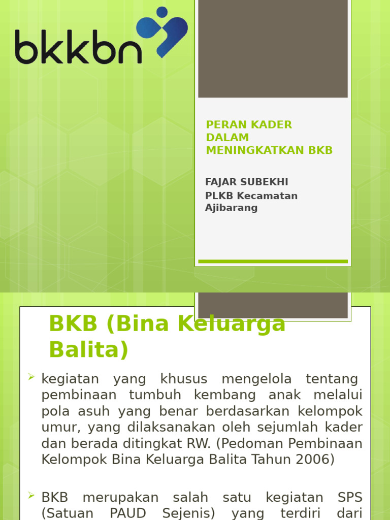 Tugas dan Peran Kader BKB | PDF