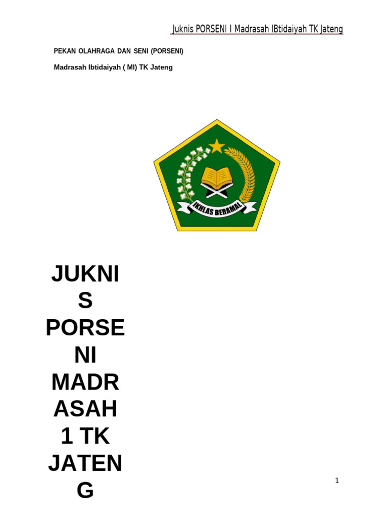 Juknis porseni - hasil koordinasi | PDF