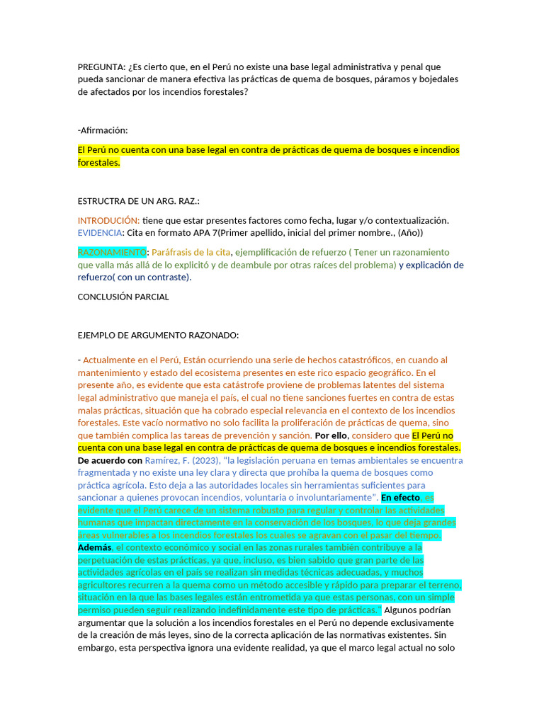 Argumento Razonado | PDF | Fuego fatuo | Los bosques