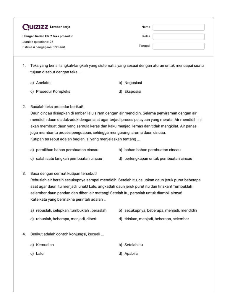 teks prosedur kls 7 b indo | PDF