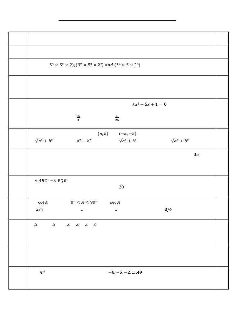 X Mathematics Basic Paper 1 | PDF | Classical Geometry | Geometric Shapes