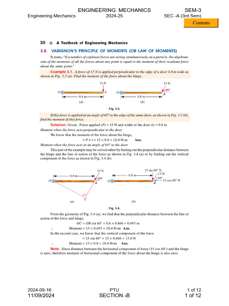 Engineering Mechanics SEM-3 Guide | PDF