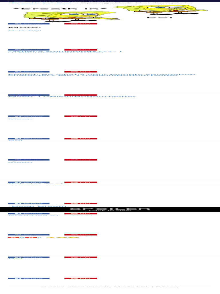 SpongeBob Boi Template breath in Boi Know Your Meme | PDF