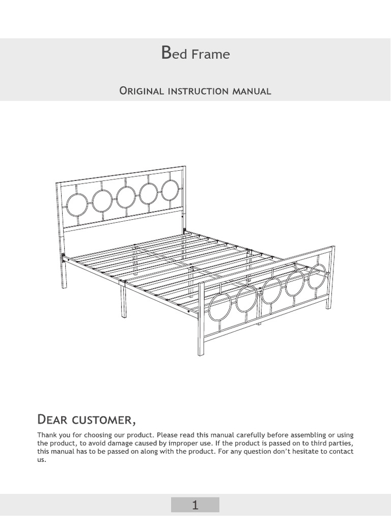 Bed Frame Assembly Guide | PDF | Furniture