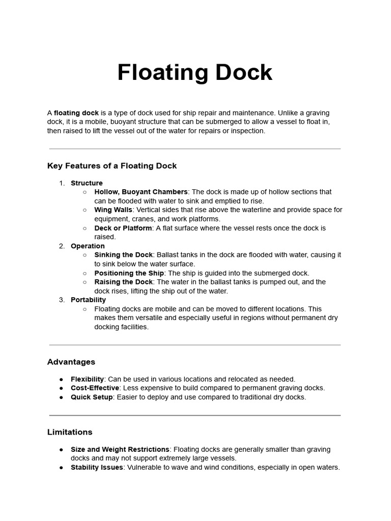 Floating Dock | PDF | Buoyancy | Ships