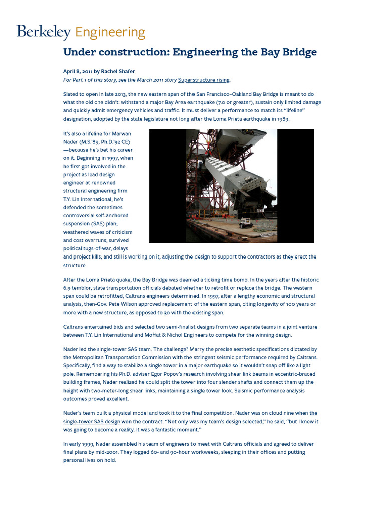 Under Construction - Engineering The Bay Bridge - Berkeley Engineering ...