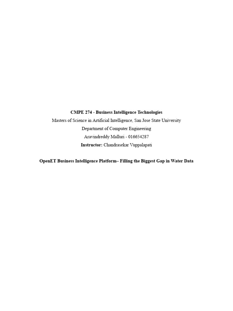 CMPE 274 - OpenET - Assignment | PDF | Data Analysis | Internet Of Things