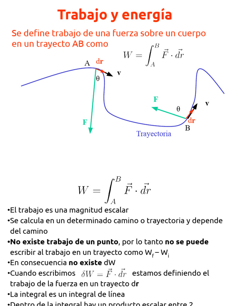 Diapositivas Clase Trabajo y Energía | PDF | Fuerza | Energía potencial