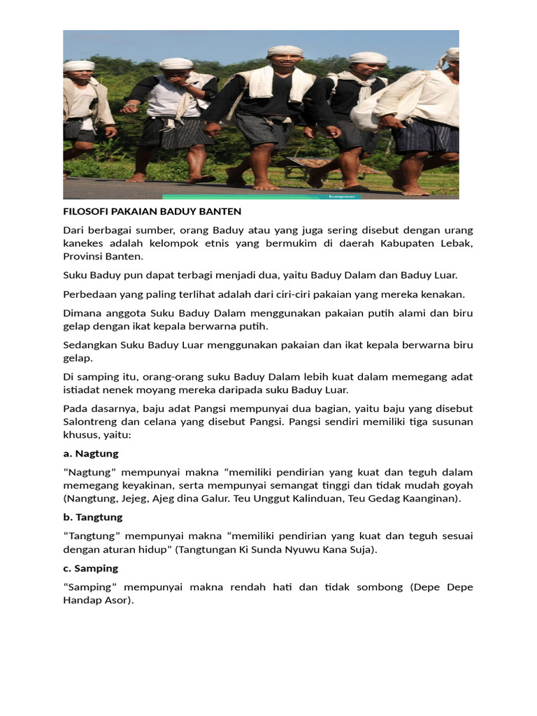 FILOSOFI PAKAIAN BADUY BANTEN | PDF